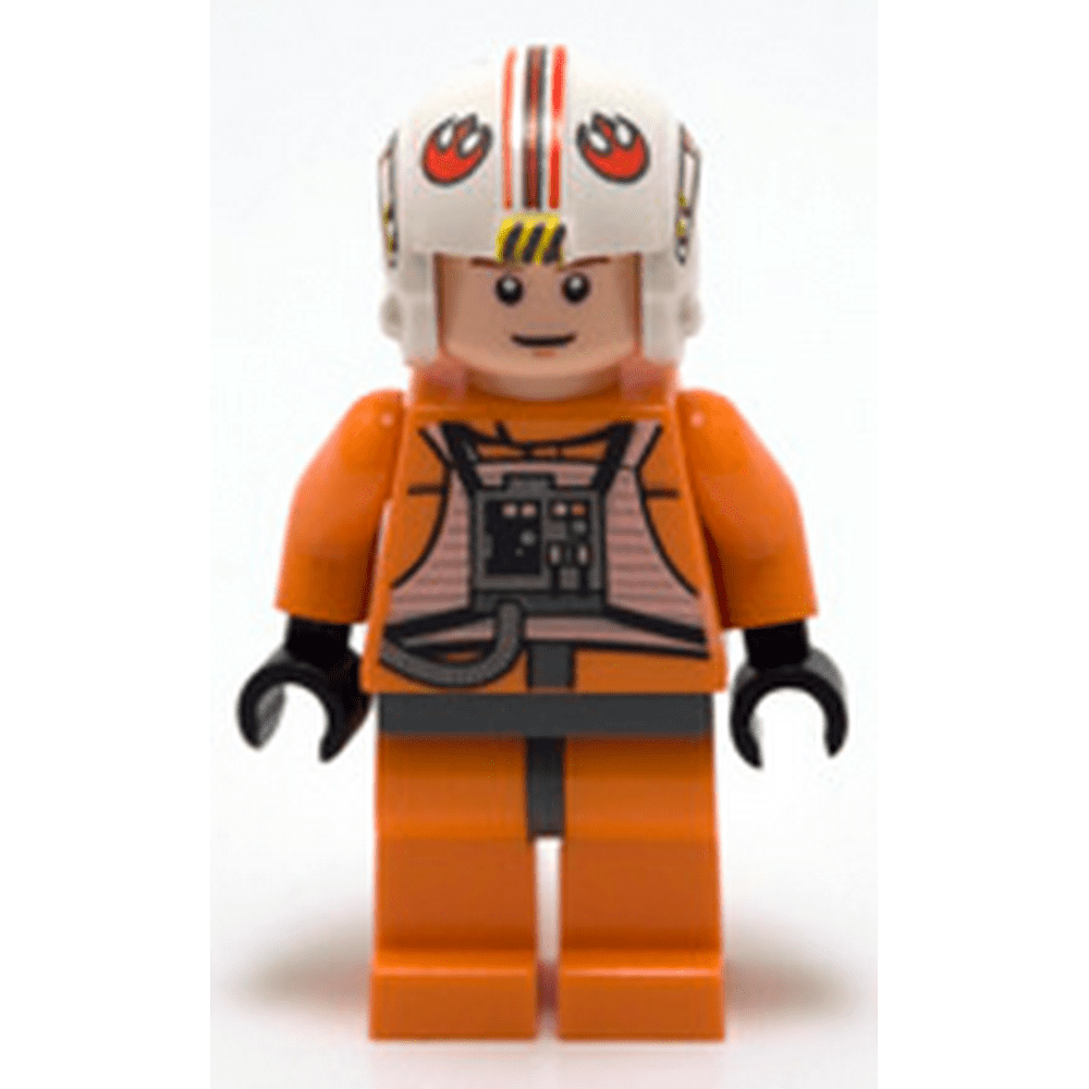 Lego Star Wars Luke Skywalker Pilot Light Flesh Detailed Torso And Helmet Minifigure