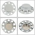 SEBLAFF 33mm Chrome Flat Top Complete Hub Cover Kit Lug Nut Wheel Axle ...