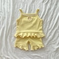 CONROSES Toddler Girls Outfits Solid Color Sleeveless T Shirts Shorts ...