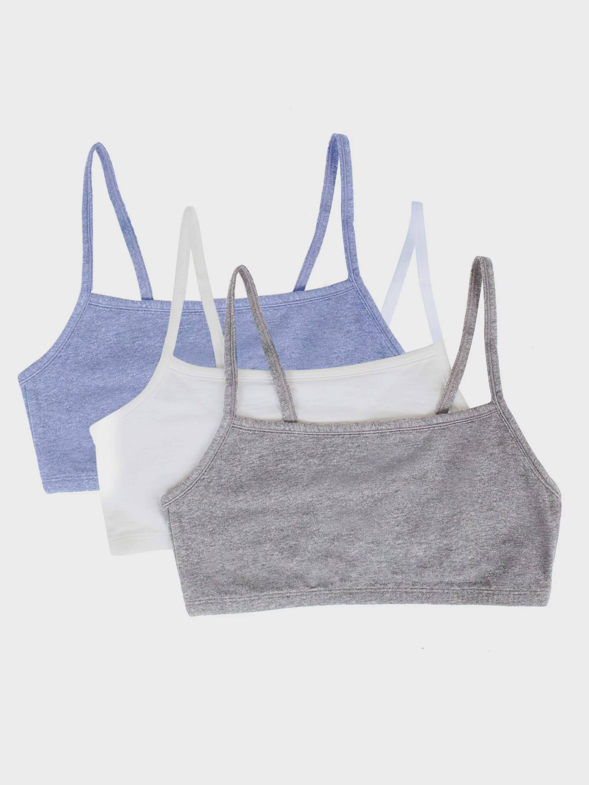 Fruit of the Loom Women's Spaghetti Strap Cotton Sports Bra, 3-Pack ...