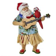 Kurt Adler 10-Inch Fabriché Beach Santa on Hammock Under Palm Tree ...