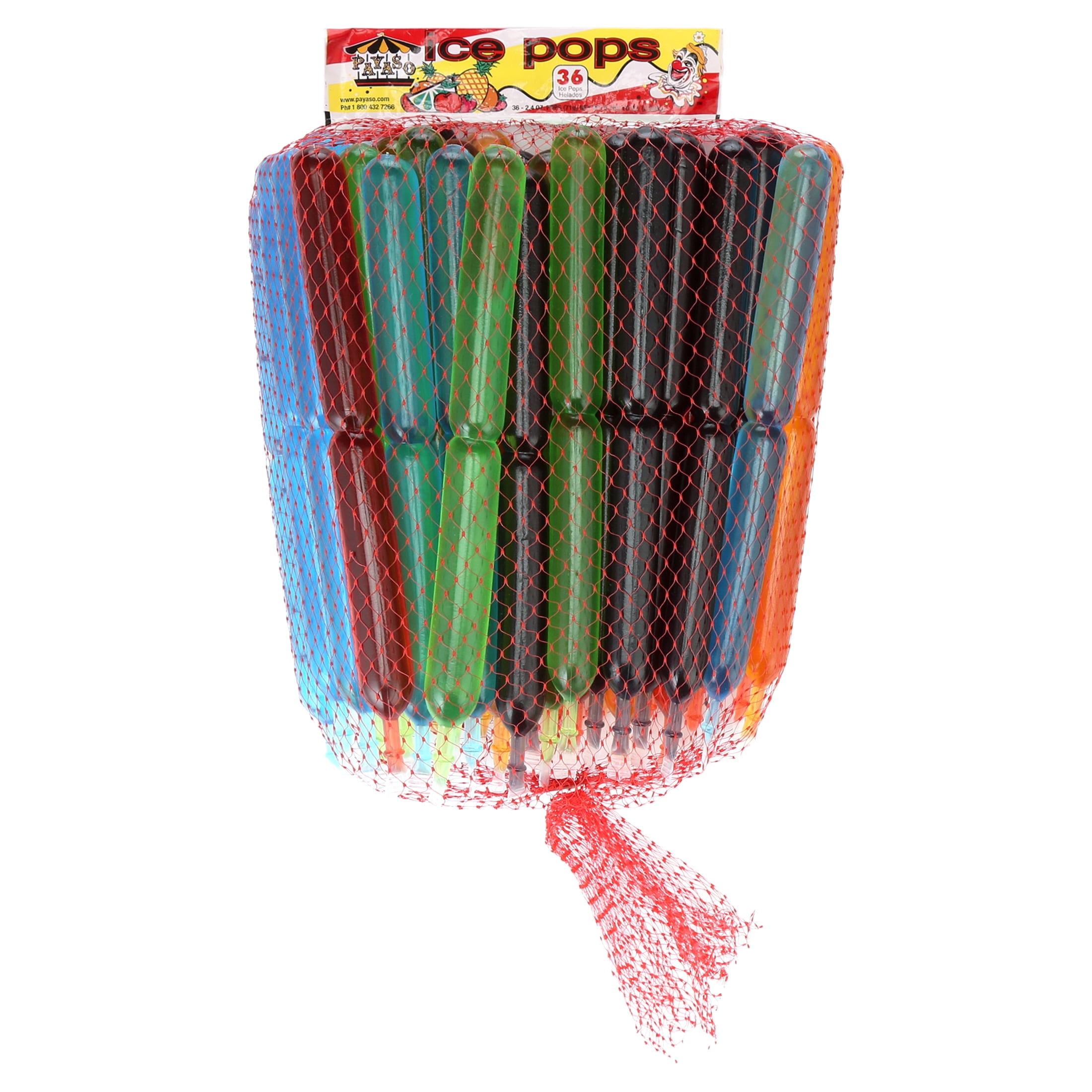 Payaso Fruit Flavored Assorted Ice Pops. Each tube is 2.4 oz and there ...
