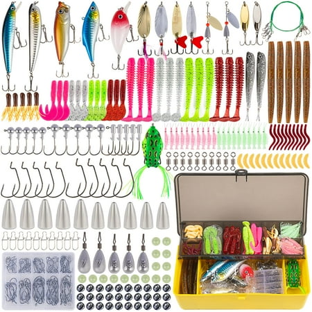 GOANDO Fishing Lures Kit 302Pcs Fishing Accessories Set for Bass Trout ...