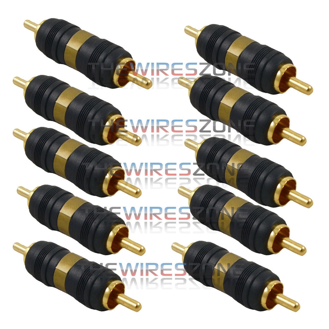 High Quality Gold Plated RCA Male to Male Barrel Connector Adapter (10 ...