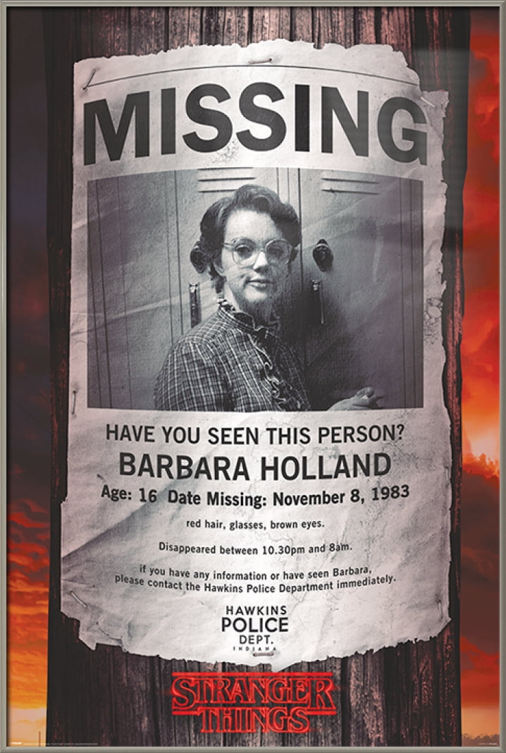 Stranger Things - Framed TV Show Poster (Missing: Barbara Holland ...