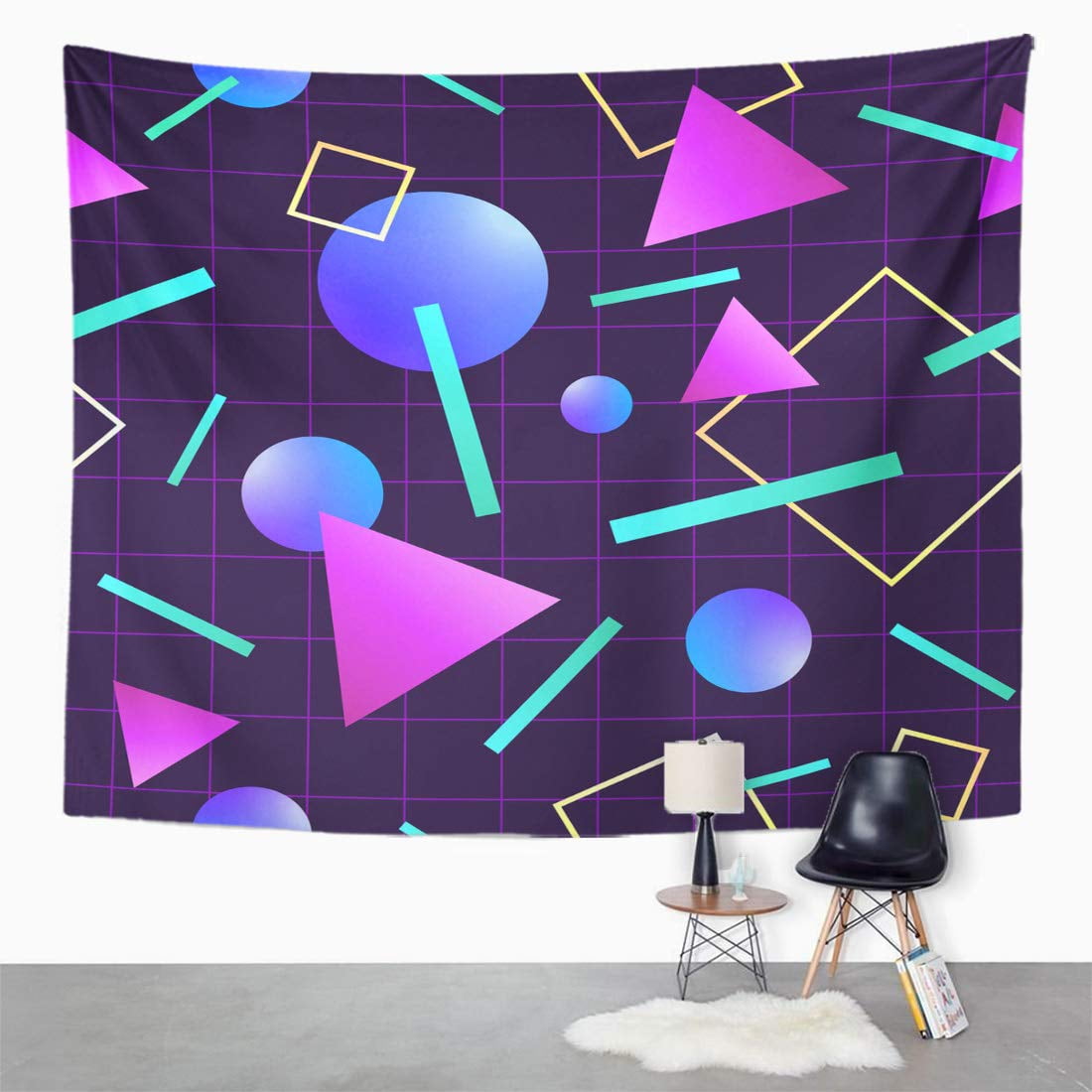 ZEALGNED Vaporwave 80 Pattern Retro 1980S Miami Neon Party Geometric ...