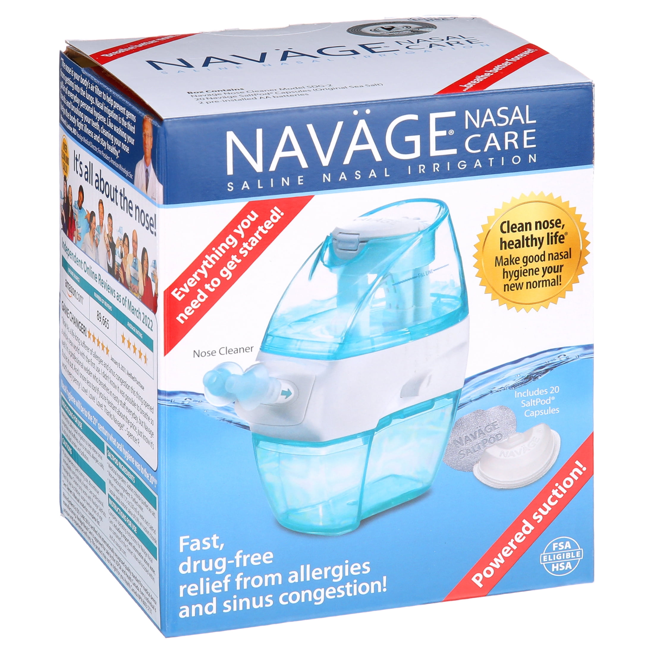 Navage Nasal Care Starter Bundle: Navage Nose Cleaner and 20 SaltPod ...