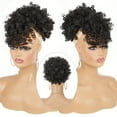Afro Puff Drawstring Ponytail Extensions With Bangs Pineapple Updo Hair ...