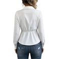 Bbyeadc Women's Button Down Shirts Twist Front Tie Waist Long Sleeve ...