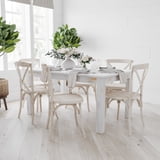"Merrick Lane Farmhouse Wood Dining Table, Modern Kitchen Style, 60"" x ...