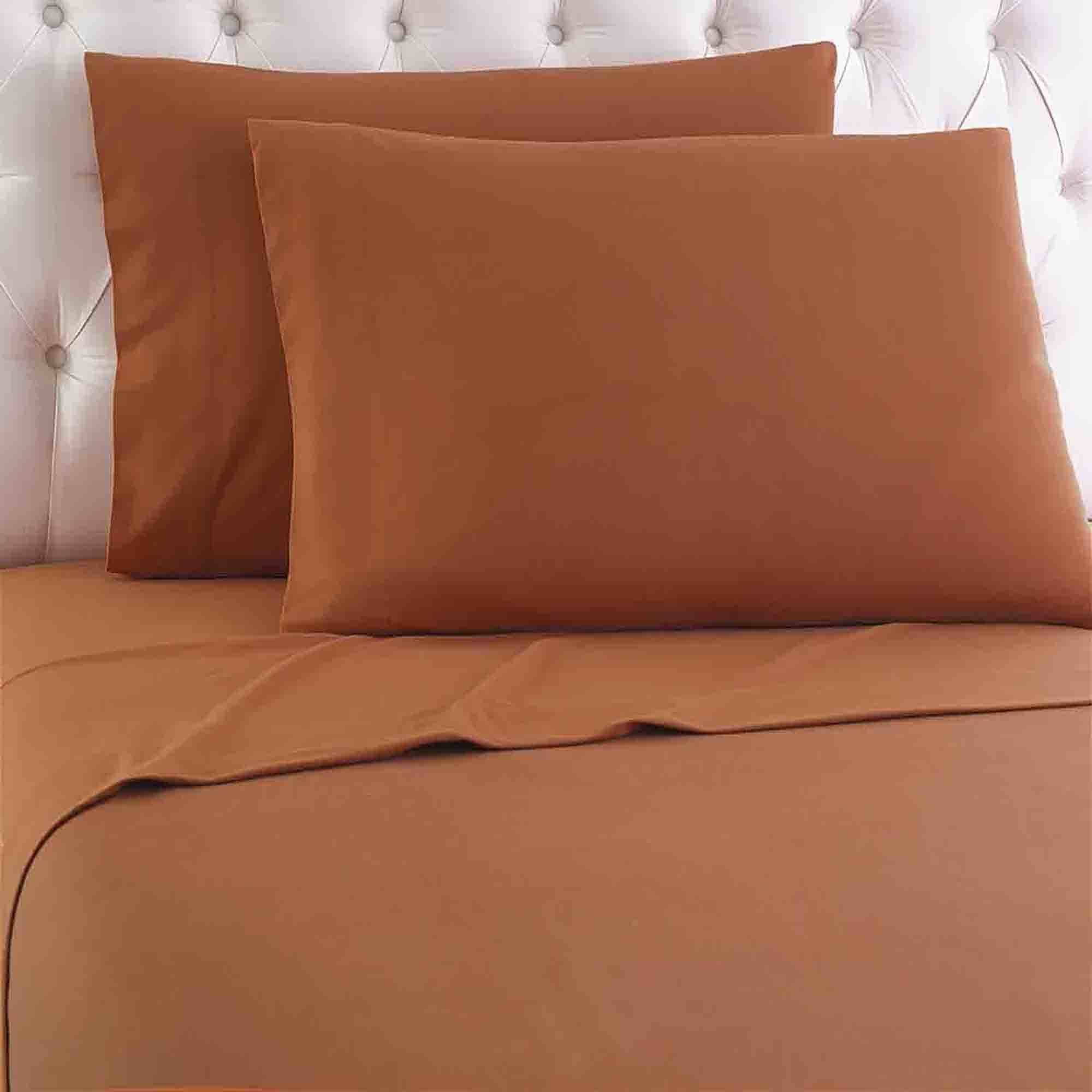 Micro Flannel® Solid Color Sheet Set, Full, Spice - Walmart.com
