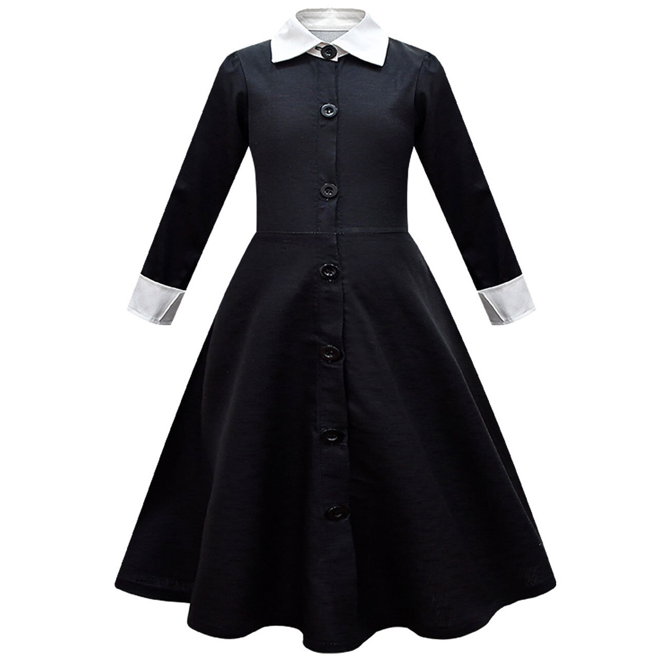 Girls Wednesday Costume Shirt Dress Addams Long Sleeve Cosplay Outfit ...