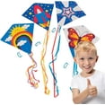 Assorted Flying Kite Pack by Fun Express, 28 x 28 with 54 in Tails ...