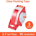6 Roll Clear Packaging Tape Tape Dispenser, Heavy Duty Packaging Tape ...