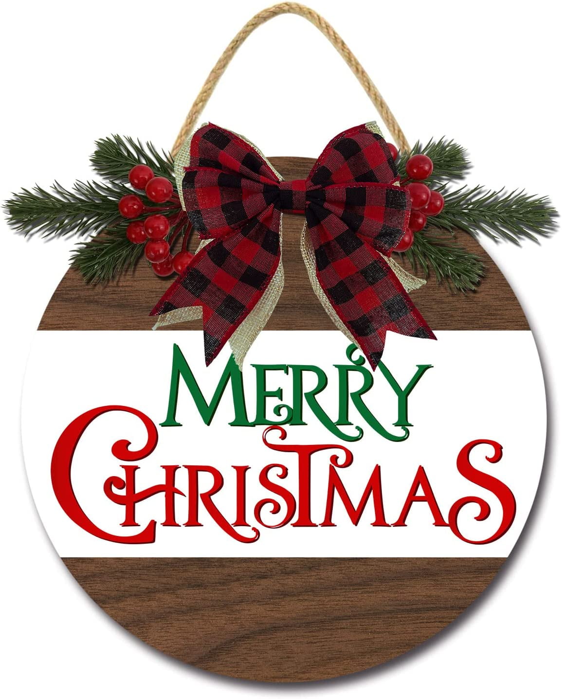 Eveokoki 11" Christmas Sign Front Door Sign Funny Wreaths Hanging ...