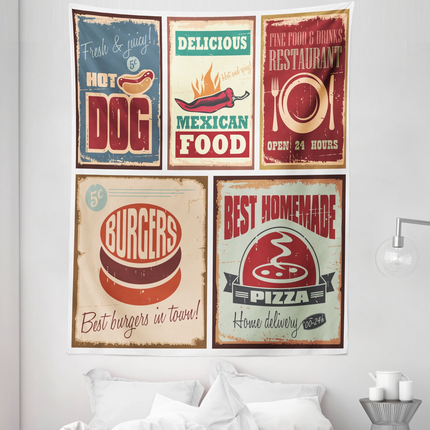 Colorful Tapestry, Nostalgic Tin Signs Mexican Food Prints Aged ...