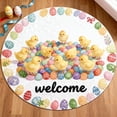EcoVerve Round Easter Bunny Shaped Welcome Mat 2026 Easter Absorbent ...