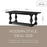 Maven Lane Leon Traditional Wooden Dining Table in Antiqued Black ...