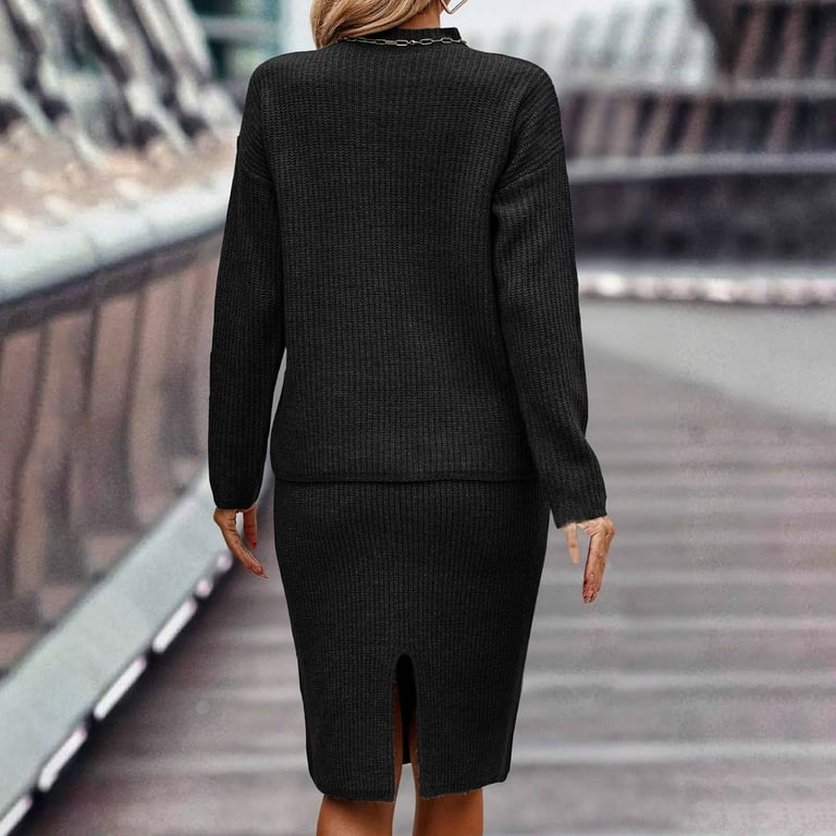 BLVB Women's Fall Winter Two Piece Sweater Skirt Sets BLVB Women's Fall Winter Two Piece Sweater Skirt Sets