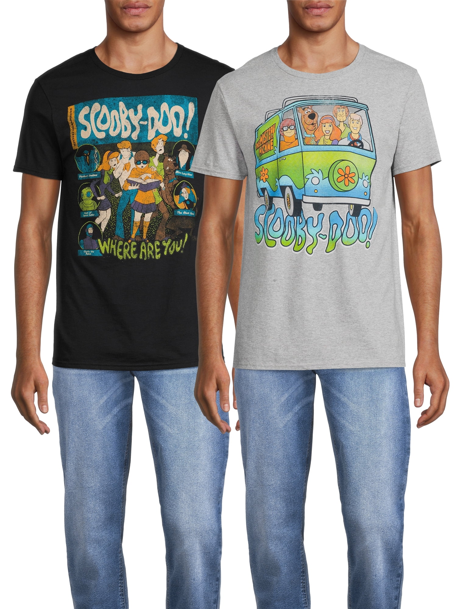 Scooby-Doo Mens Mystery Van and Poster Graphic Tees with Short Sleeves ...