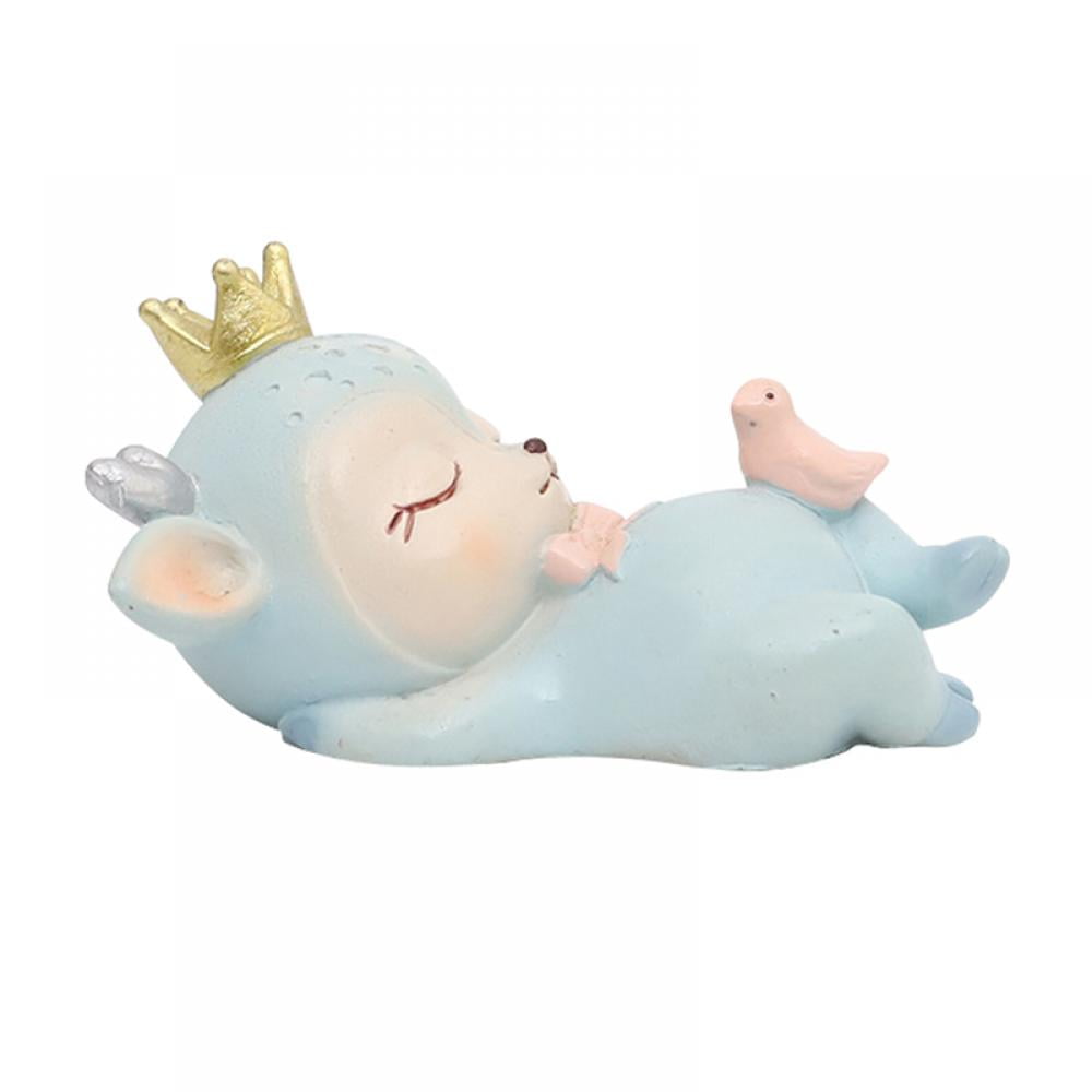Deer Statue Cake Toppers, Woodland Animal Doe Fawn Table Top Decor Cute ...