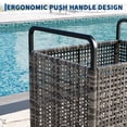 Pool Float Storage Organizer, Outdoor Wicker Rattan Small Rolling Cart ...