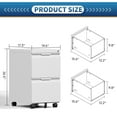 Kooyon File Cabinet, 2 Drawers on Wheels, Locking Metal Filing Cabinet ...