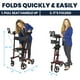 Vive Mobility Upright Walker with Seat, Standing Rollator, Foldable ...