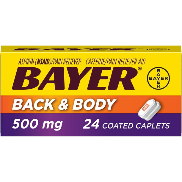 Bayer Back & Body Extra Strength Pain Reliever Aspirin w Caffeine ...