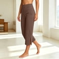 BUIGTTKLOP Wide Leg Capri Pants for Women Low Waisted Yoga Capris Side ...