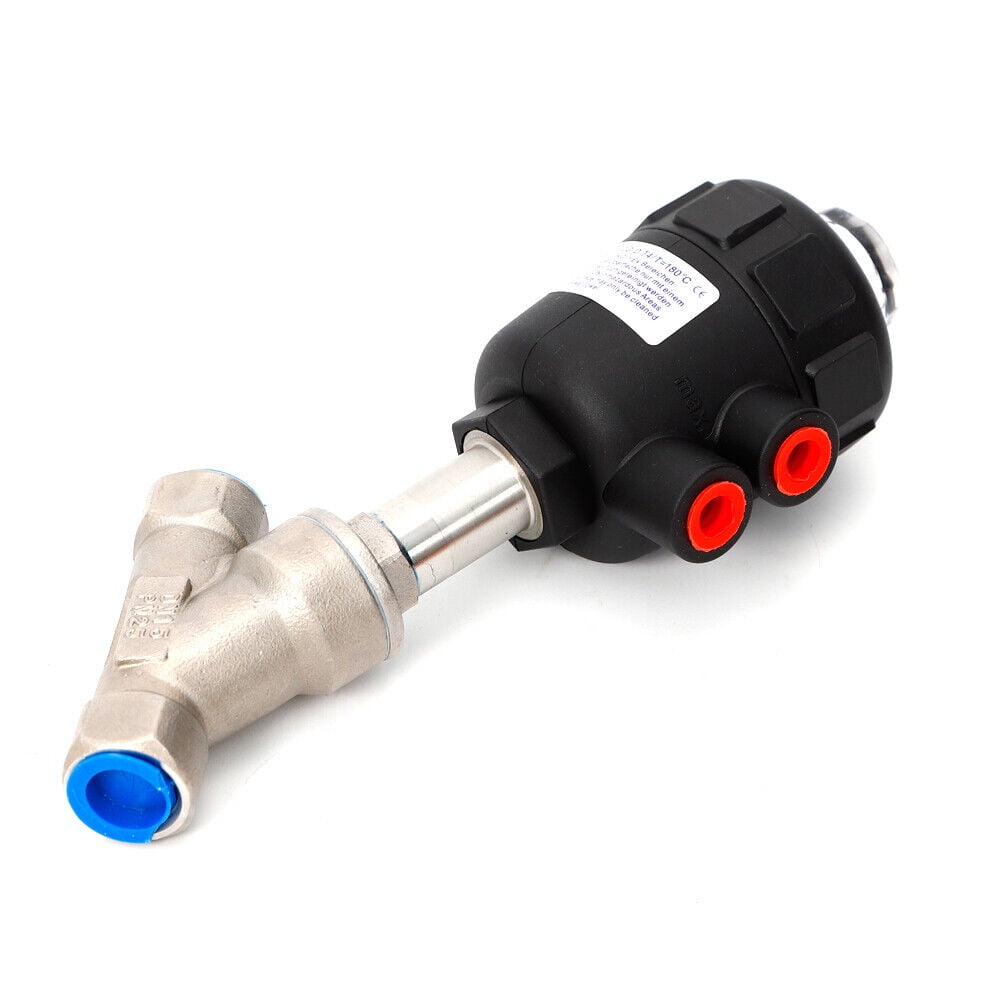 Fichiouy DN15 1/2" Pneumatic Angle Seat Valve Air Actuated Stainless ...