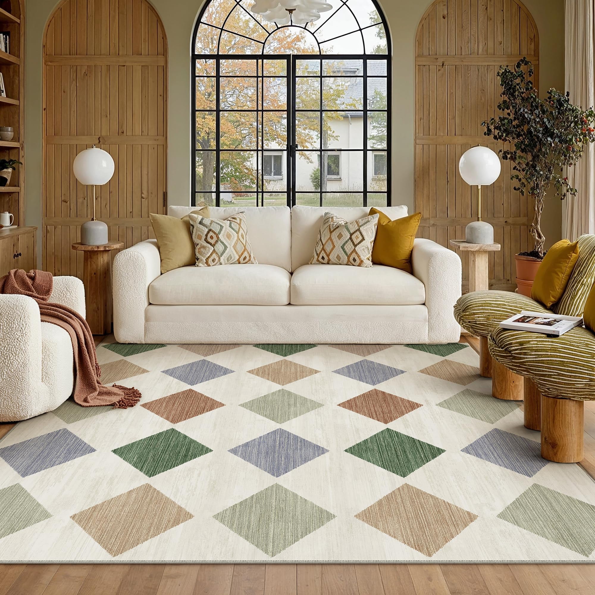Click here for Purecozy 5x7 Checkered Area Rugs For Living Room C... prices
