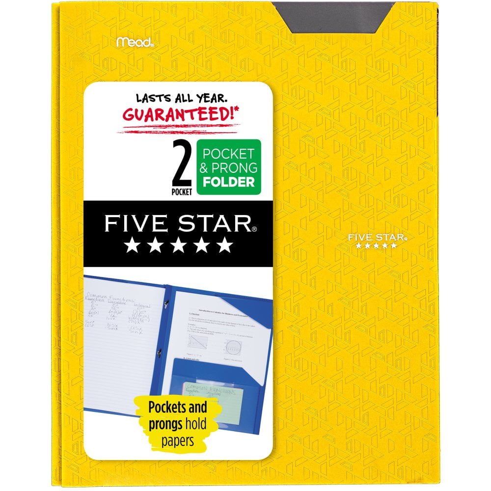 Five Star Stay-Put Plastic and Prong Folder, Harvest Yellow (340300E ...