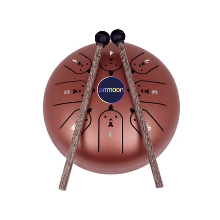 ammoon 5.5 Inches Mini Steel Tongue Drum 8 Notes C Key Handpan Drum ...