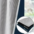 100% Blackout Curtains Grey and Silver Foil Pattern Curtains 84 Inch ...