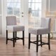Lenando Fabric Counter Stool, Set of 2, Light Grey - Walmart.com