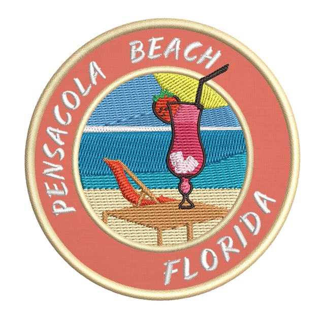 Happy Hour! At Pensacola Beach, Florida USA 3.5 Inch Iron Or Sew On ...