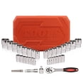46 Pieces 1/4 inch Drive Socket Ratchet Wrench Set, with Bit Socket Set ...