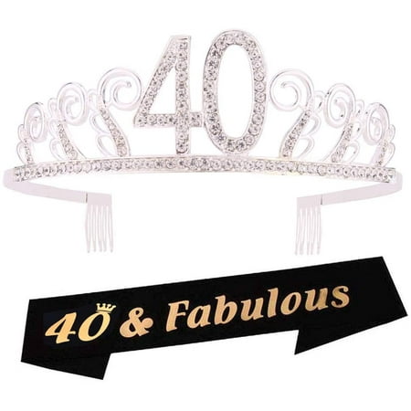 40th Birthday Tiara and Sash 40th Birthday Crown and Sash Tiara and ...
