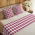 Bed Runner for Queen Size Bed, Plaid Red, 3 Pcs Bedding Runner Set - 1 ...