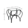 JRHRXXY Black Tempered Glass Coffee Table Set, 3-Piece with Modern ...