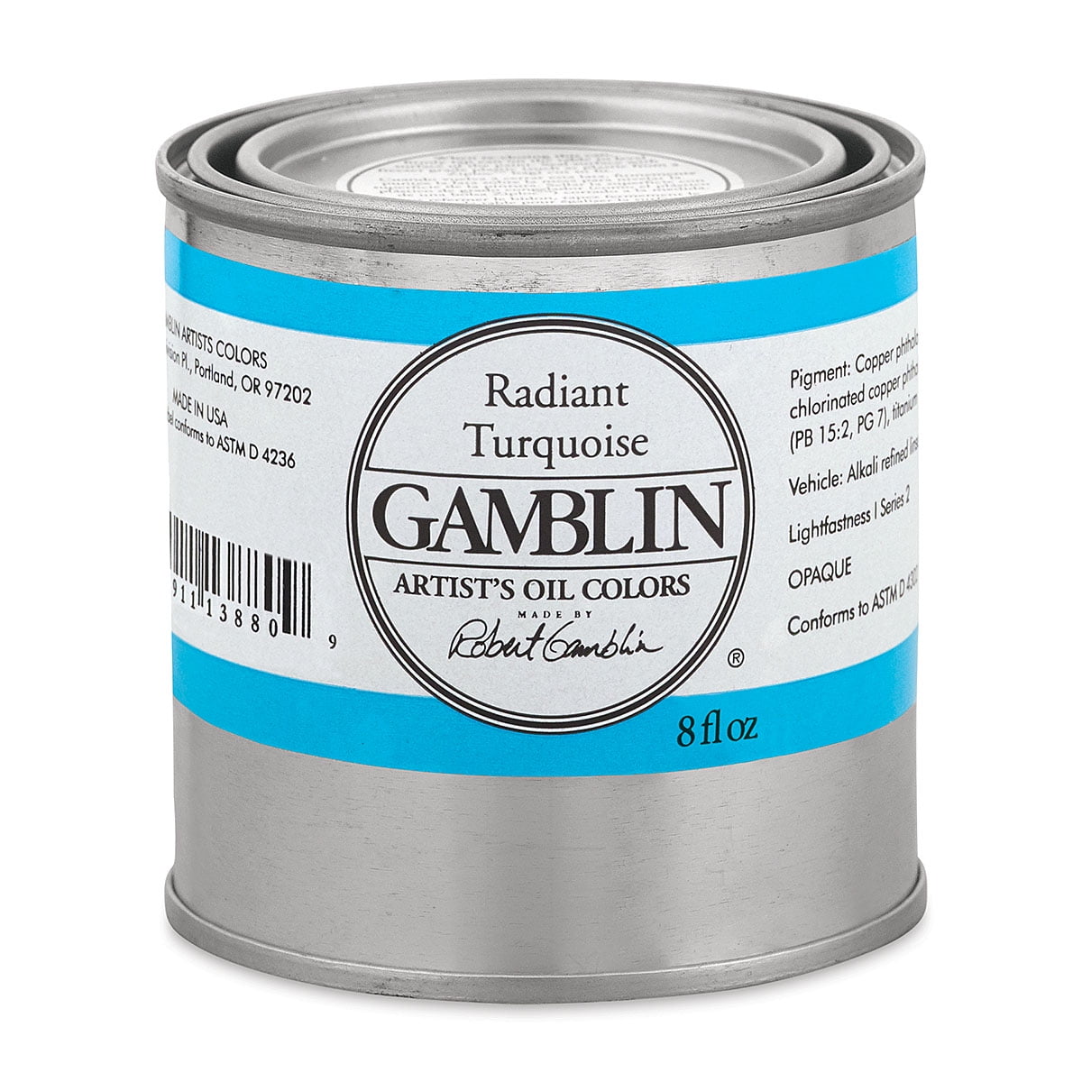 Gamblin Artist's Oil Color - Radiant Turquoise, 8 oz Can - Walmart.com