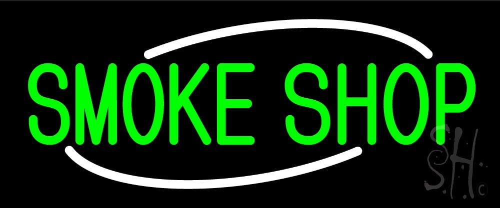 Green Smoke Shop LED Neon Sign 6 x 15 - inches, Clear Edge Cut Acrylic ...