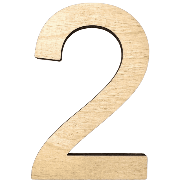 20" Tall MDF Number 2| 1/4" Thick Birch | Krafty Supply Letters | Arial ...