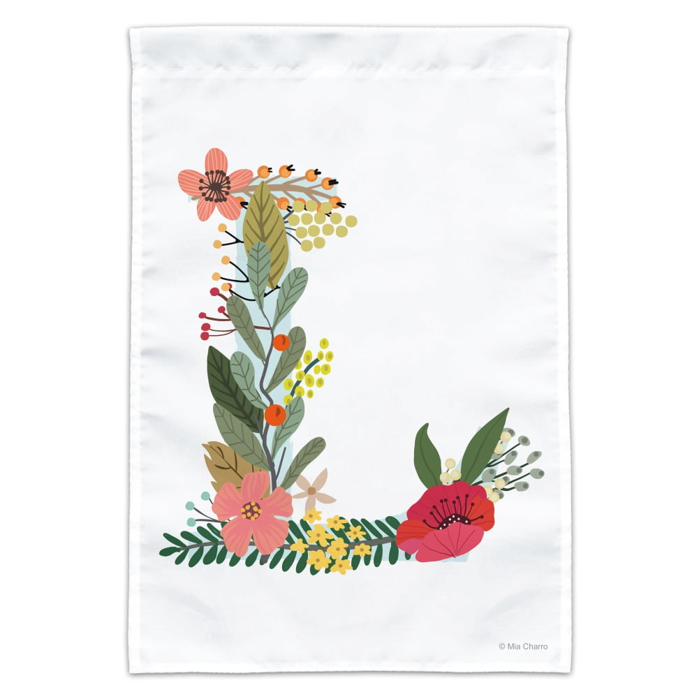 Letter L Floral Monogram Initial Garden Yard Flag - Walmart.com
