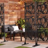 Mainstays 76"H Palm Metal Outdoor Privacy Screen - Walmart.com