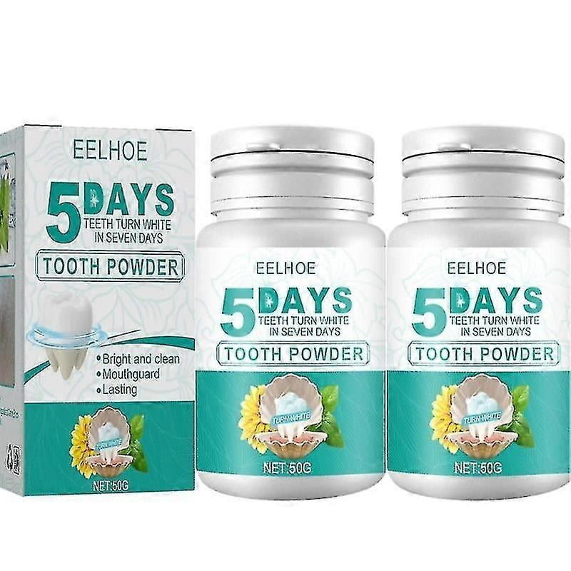 2Bottles 5 Day Teeth Whitening Powder Remove Plaque Stains Toothpaste ...