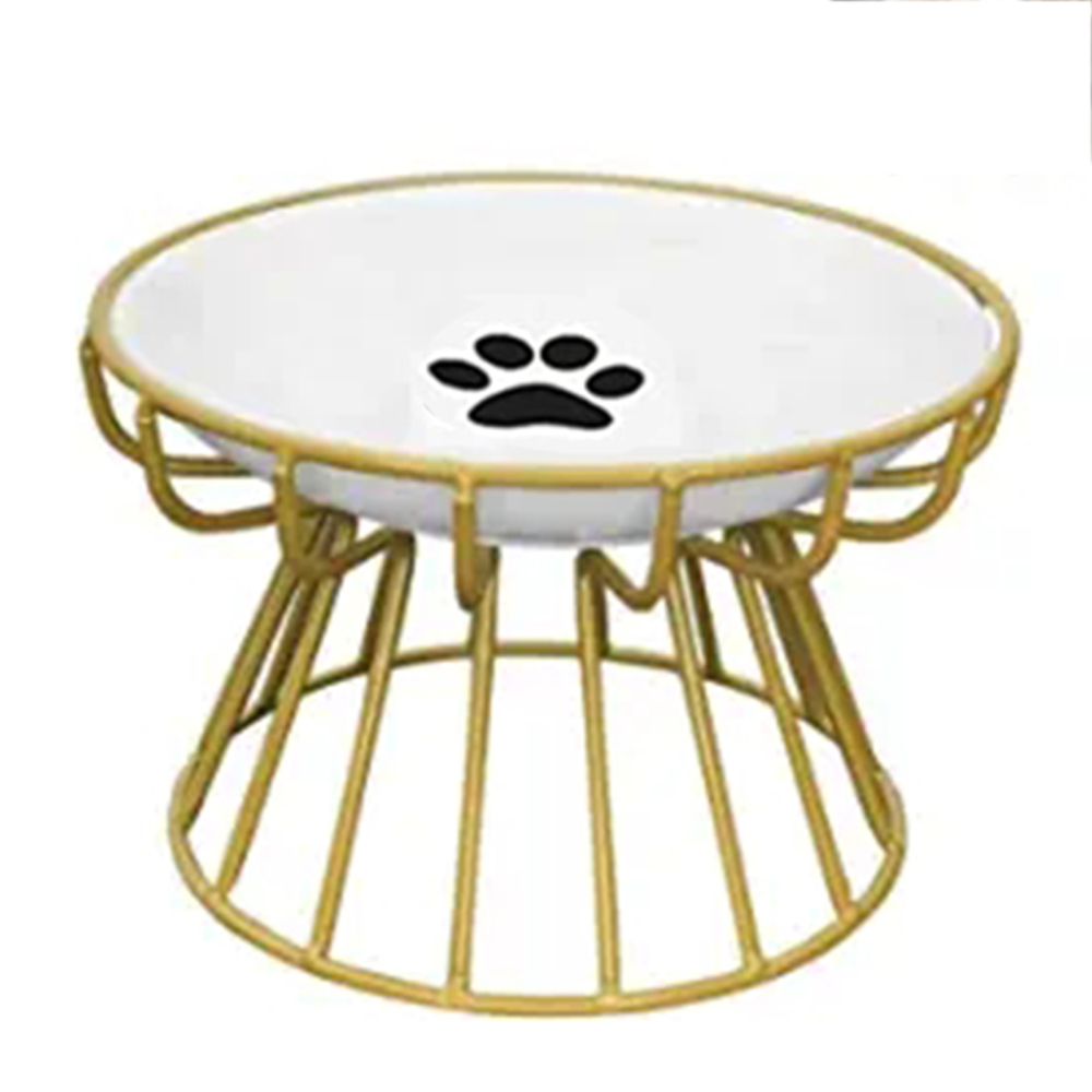 Pet Food Plate and Rack Set Whisker-Friendly Anti-Vomit Cat Plate Set ...