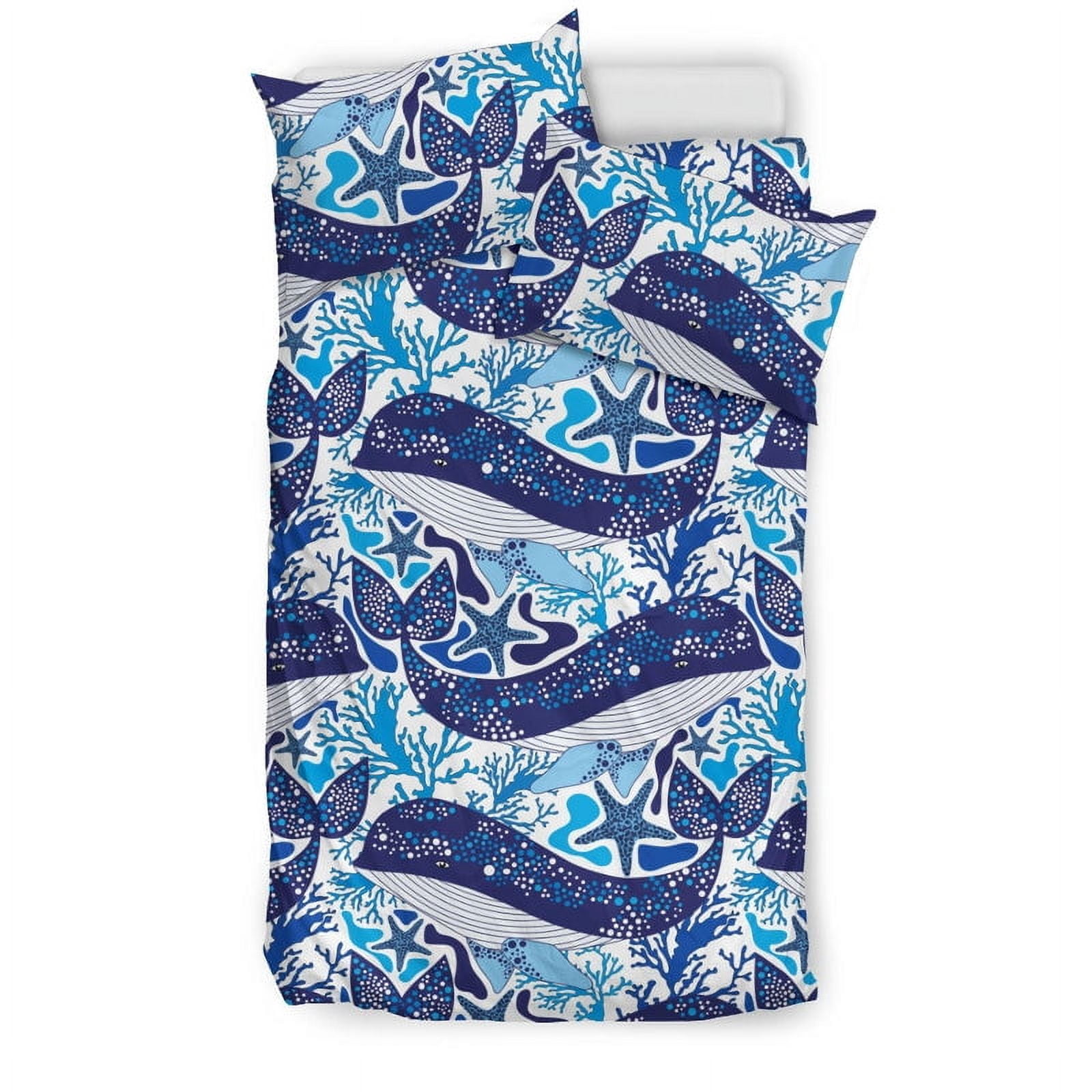 Juego de cama con estampado de ballenas y estrellas de mar | Walmart en ...