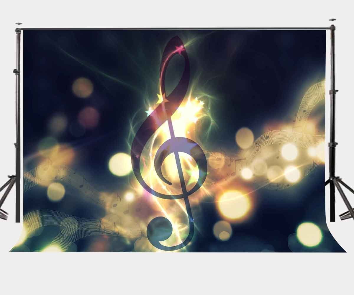 MOHome 7x5ft Music Wall Backdrop Black Note Glittering Lights Musical ...